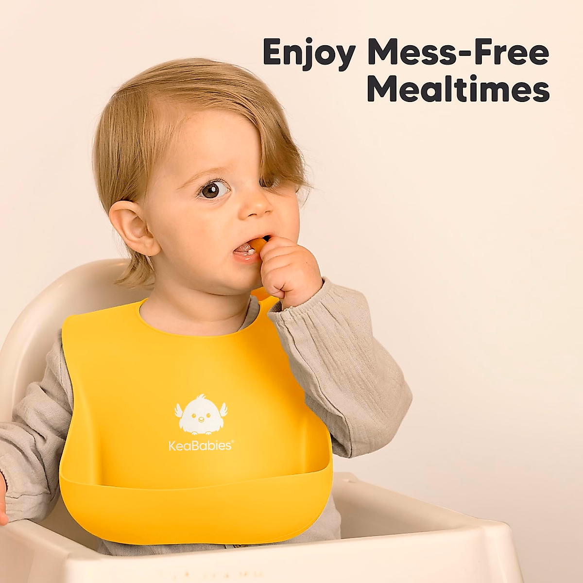KeaBabies 2-Pack Silicone Bibs For Babies, Silicone Baby Bibs for Eating, Food-Grade Pure Silicone Bib, Toddler Bibs, Waterproof Bibs, Feeding Bibs, Silicon Bibs for Toddlers,Boys,Girls (Funtastic)