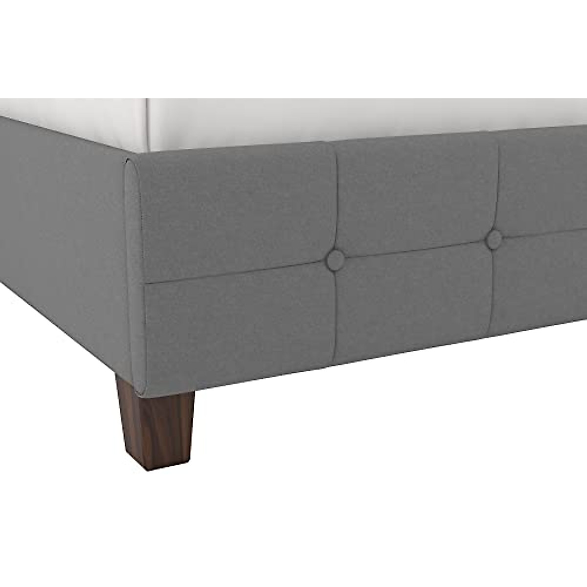 DHP Rose Upholstered Platform Bed with Button Tufted Headboard and Footboard, No Box Spring Needed, Twin, Gray Linen