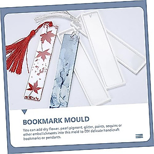 VILLCASE 6pcs Bookmark Mold Hand Mold Tray Mold Resin Bookmark DIY Bookmark White Bookmark Making Molds Bookmark Molds Resin Molds Silicone Bookmark Molds for Resin Casting UV Epoxy Resin