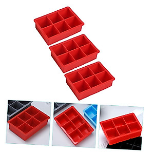 Amosfun 9 Pcs Six Grid Silicone Bakeware 9x9 Baking Pan Cornbread Pan Smore Molds Silicone Muffin Pan Brownies Silicone Baking Tray Baking Supplies Loaf Pan - Ice Tray