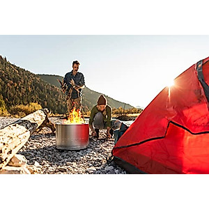 CRAFTSMAN 19.5" Smokeless Wood Fire Pit Portable Stainless Steel Camping, RVing, Backyard Bonfire fire Pit