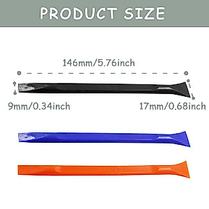 Moicstiy 12Pcs Plastic Scraper Cleaning Tool Non-Scratch Carbon Fiber Multi-Purpose Stiff Scraper Pen-Shaped Scraper Tool for Paint, Stickers Label, Food, Tight Spaces, Crevices (Black & Blue)