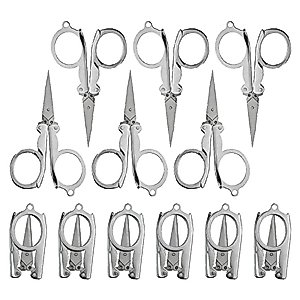 XINMEIWEN 12Pcs Small Folding Scissors Portable Travel Scissors Stainless Steel Cutter Mini Scissors Set for Home Office and Travel Trip Scissors