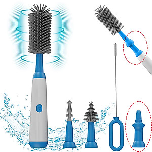 Camelcell Electric Bottle Brush,Long Handle Electric Water Bottle/Baby Bottle Brush Cleaner, Extra Long Bottle Cleaning Brush Set,1500 mAh,Waterproof IP65