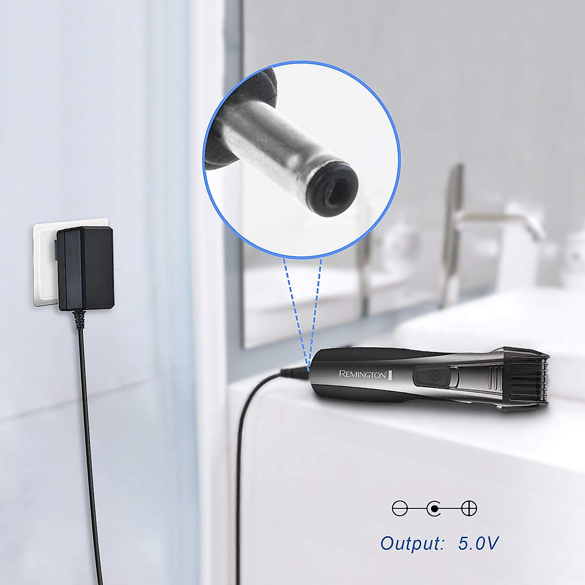 PKPOWER AC Adapter Compatible with Remington Shaver PG525 PG6135 PG6145 PG-6145 PG6155 PG-6155 PG6025 PG6060, Power Supply for MB-4020 MB4020 PR6125 PG6137 PR-6125 PG-6137 RP00235 Power Cord