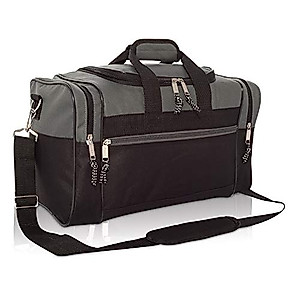 Dalix 17'' Blank Duffle Bag in Gray and Black Medium