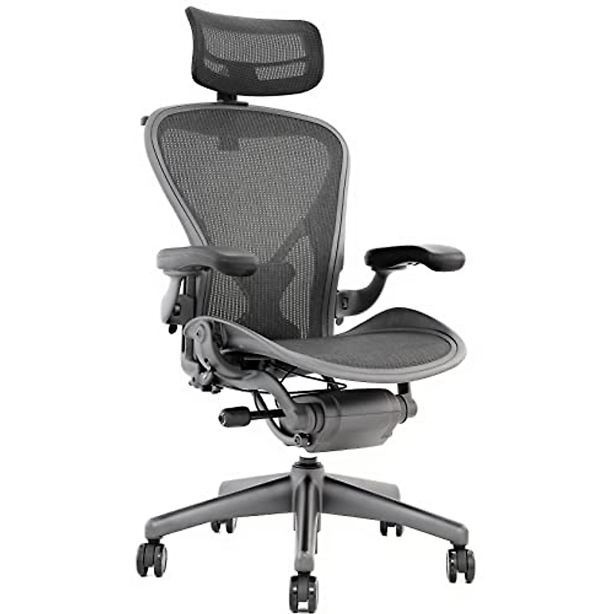 Aeron Chair by Herman Miller - Highly Adjustable Graphite Frame - with PostureFit - Carbon Classic (Medium)