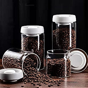 SPERKY Coffee Containers Food Coffee Beans Storage Bottles Jars with Cover Plastic Vacuum Sealed Tank Storage Press and Exhaust Storage