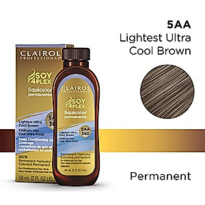 Clairol Professional Permanent Liquicolor for Dark Hair Color, 5aa Light Ultra Cool Brown, 2 oz