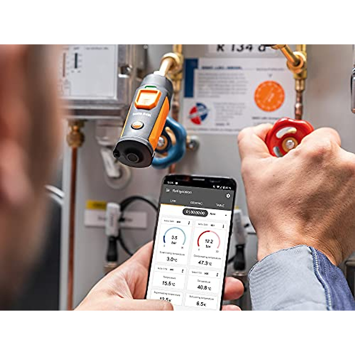 testo Smart Probe Kit I HVAC/R Gauge Set for air Conditioning, Refrigeration and Heating System I Includes testo 115i and 549i – with Bluetooth