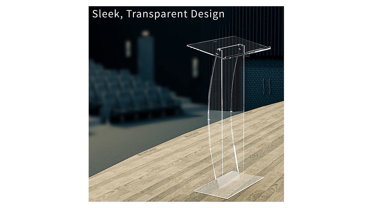 VIVO Acrylic Podium Stand - Sleek Transparent Lectern