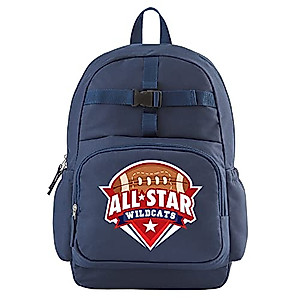Let's Make Memories Navy Backpack - Personalized Back to School - Football