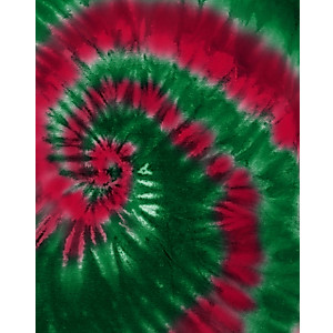 BRIEF INSANITY Christmas Tie-Dye Lounge Pants Sleep Bottoms - Red and Green Tie Dye - Unisex Adult Sleepwear (Large)