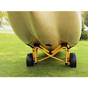 Suspenz Kayak Trailer Cart, Heavy Duty Deep-V Trolley Carrier with Airless Wheels for Kayaks and Canoes, Yellow (22-6700)