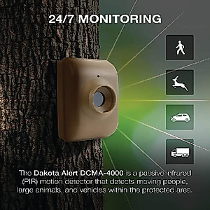 Dakota Alert Long Range Driveway Alarm Motion Detector - DCMA-4k Plus One Mile Wireless Range Alarm System - DCMT-4000 Transmitter & RE-4k Plus Receiver-Use Outdoors, Driveways, Entrances & Backyards