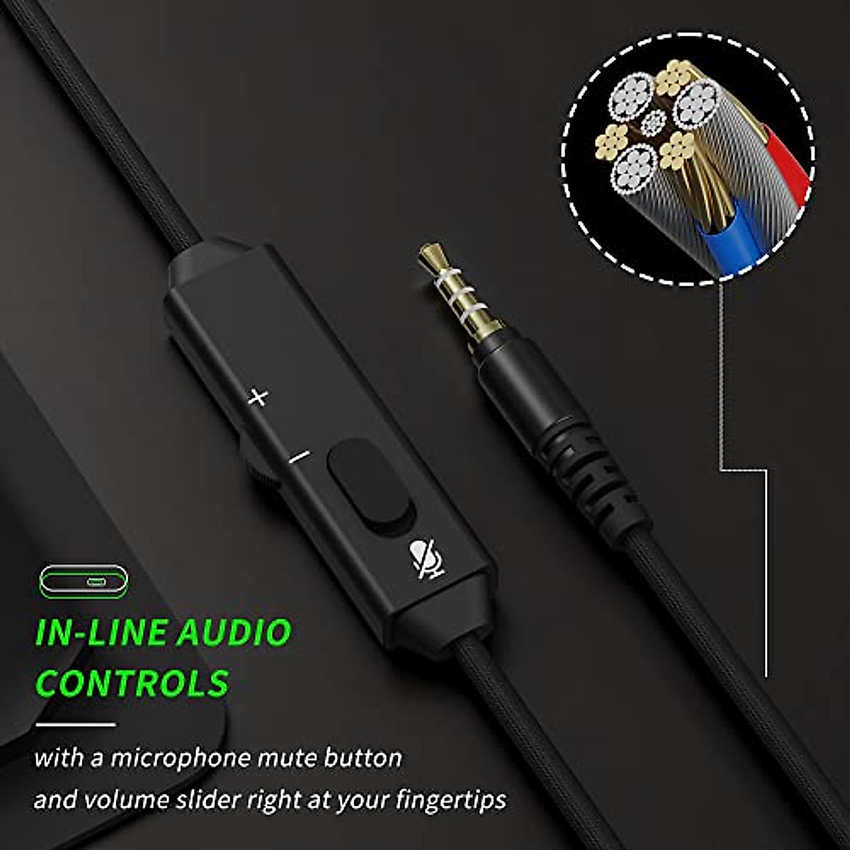 BINNUNE Gaming Headset with Mic for Xbox Series X|S Xbox One PS4 PS5 PC Switch, Wired Audifonos Gamer Headphones with Microphone Xbox 1 Playstation 4|5