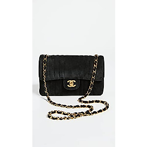 CHANEL Women's Pre-Loved Black Suede Vertical Flap 9", Black, One Size