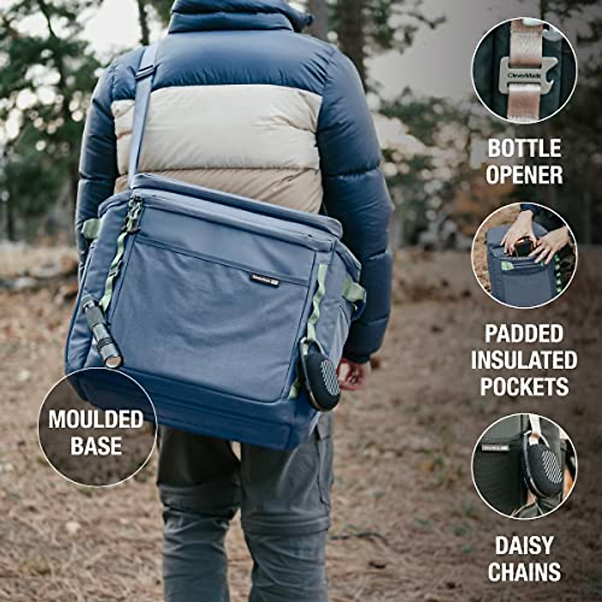 CleverMade Sequoia 50 Can Cooler; Rugged, Insulated & Leakproof Ice Chest Perfect for Camping, The Beach, and Travel; Made from Recycled Materials, Black Obsidian