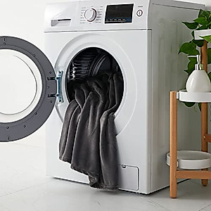 KMUSET Fleece Blanket Throw Size Dark Grey Lightweight Super Soft Cozy Fuzzy Bed Blankets Microfiber Factory Shop