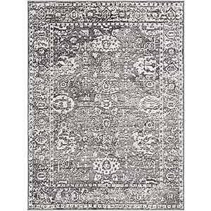 Mark&Day Area Rugs, 5x7 Kedrick Transitional Charcoal Area Rug, Gray/White/Black Carpet for Living Room, Bedroom or Kitchen (5'3" x 7'3")