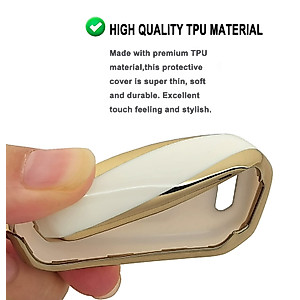 Key Fob Cover Case Fit for Honda Accord Civic CR-V HR-V Remote Holder Skin Protector Keyless Entry Sleeve Accessories (White)