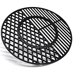 Adviace 21.5 Inch 8835 Cast Iron Grill Cooking Grates Replacement for 22.5" Weber Master-Touch, 22.5" Charcoal Smoker, Weber 22 Inch Kettle, Premium 22 Inch Charcoal Grill, 22" Weber Performer Premium