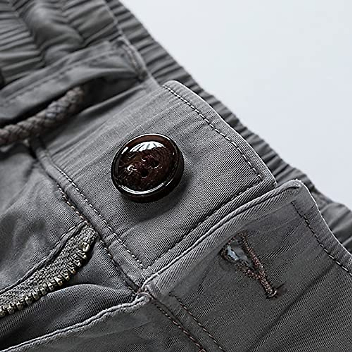 Men’s Jean Shorts Linen Shorts Men 2023 Regular and Big & Tall Fashion Outdoor Cargo Shorts Summer Drawstring Elastic Waist Shorts Mens Work Cargo Shorts Stretch Waistband Gray 2X