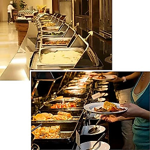 Stainless Steel Chafing Dishes with Lid for Parties 9L Commercial Food Warmer for Buffet, Buffet Server with 3 Kind of Warming Tray for Holidays, Catering, Home Dinners