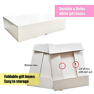 12 Packs Extra Large Gift Box Bulk with All-Occasions Stickers, 17x13x4 Inch Premium White Gift Boxes with Lids for Presents, T-shirt, Robe, Sweater Cardboard Boxes for Christmas, Birthday - Cajas