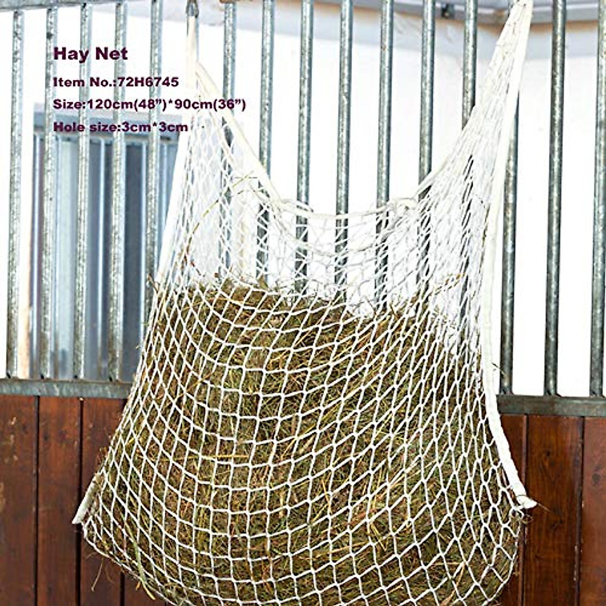 NEFTF Slow Feed Hay Net Bag Full Day Horse Feeding Large Feeder Bag with Small Holes