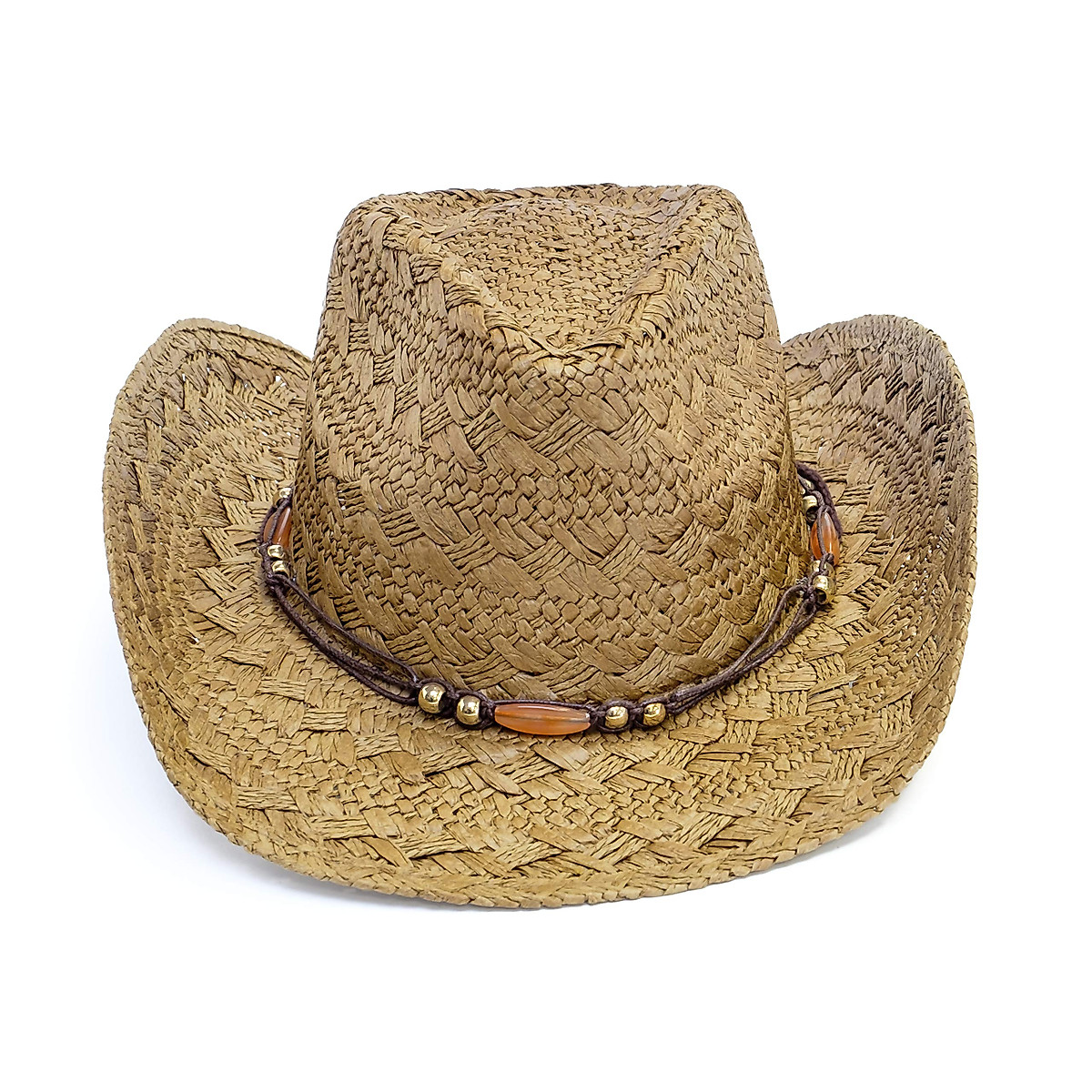 Old Stone Straw Cowboy Cowgirl Hat for Men/Women Unisex Summer Winter Wide Brim Sun Hat Dallas Western Style for Safari Fishing Beach Golf Hiking Multipurpose,Jess Brown