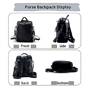 NZ SIXVONA Backpack Purse for Women, Fashion Anti-theft Water Resistant Women Travel Backpack Purses for Ladies Girls, Black