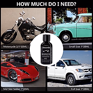 [Upgraded] 10H Ceramic Coating Graphene Coating Kit Advanced Car Ceramic Coating Easy to Use & Stronger and More Hydrophobic Than Nano Ceramic Coating for Car Detailing Professional Boat Truck (30ML)