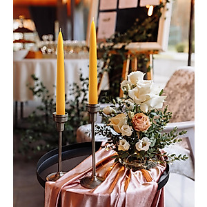 6 Packs Natural Beeswax Taper Candles- 8 inch Beeswax Candles, Smokeless and Dripless Beeswax Candles- 8 Hour Burn Time Beeswax Candlesticks- for Christmas Home Decor Air Purification Spa Relaxation