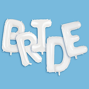 MEYSIMOON 40 inch BRIDE Balloons for Bachelorette Party Decorations White Large Bride Balloon for Bride to Be Bridal Shower Party Decor