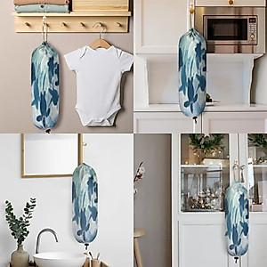 Sea Turtle Plastic Bag Holder, Underwater Turtle Grocery Bag Storage Holder Hanging Garbage Shopping Bag Trash Bags Organizer for Kitchen Home