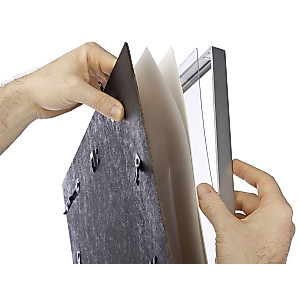 Silver Picture Frame for 11 x 14 Prints with Removable White Mat, Eliminate The Mat to Display a 16 x 20 Poster, for Wall Mount Use - Aluminum Frame with Clear Plastic Lens