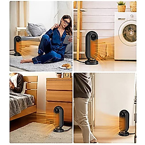 Lafhome Space Heater, 1500W Portable Ceramic Tower Heater, Oscillating Electric Space Heater with LED Flame Light, 12H Timer & Remote Control for Home Bedroom Office Indoor Use