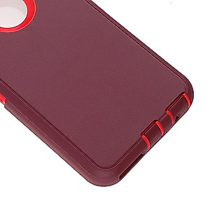 Case for iPhone 6 Plus/6S Plus with Built-in Screen Full Body Protector Phone Case, Shockproof TPU Hard PC Bumper Drop-Proof Shell for iPhone 6 Plus/6S Plus 5.5" (PurplePink)