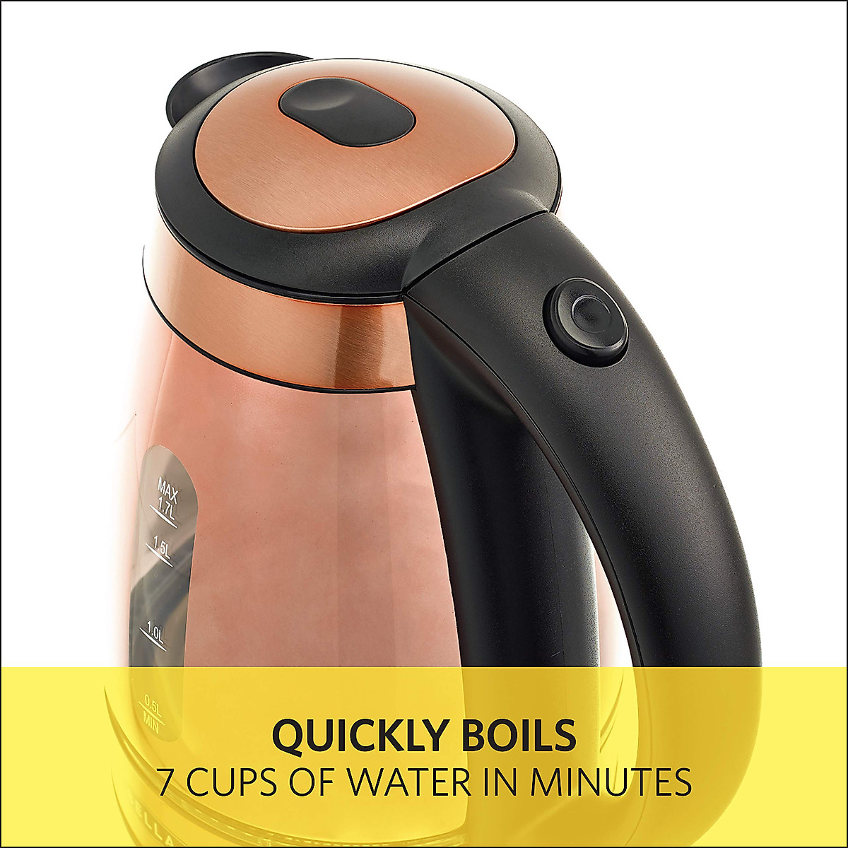 BELLA (14753) 1.7 Liter Electric Tea Kettle Copper Chrome