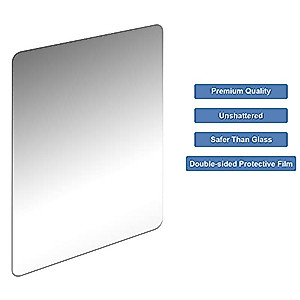 School Shatter Proof Plastic Mirrors 4 x 6 Inch Mirror Tiles with Soft Round Corners Double Sided Protective Film Mirror Sheets Art and Craft Supply for School Classroom Bathroom (8 Pieces)