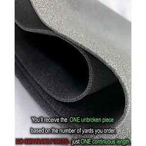 FabricEmpire 1/8'' Medium Density 60'' Wide Stretch Charcoal Foam for Arts and Crafts, Vinyl, Home & Automotive Upholstery Projects (Sold by Continuous Yard)