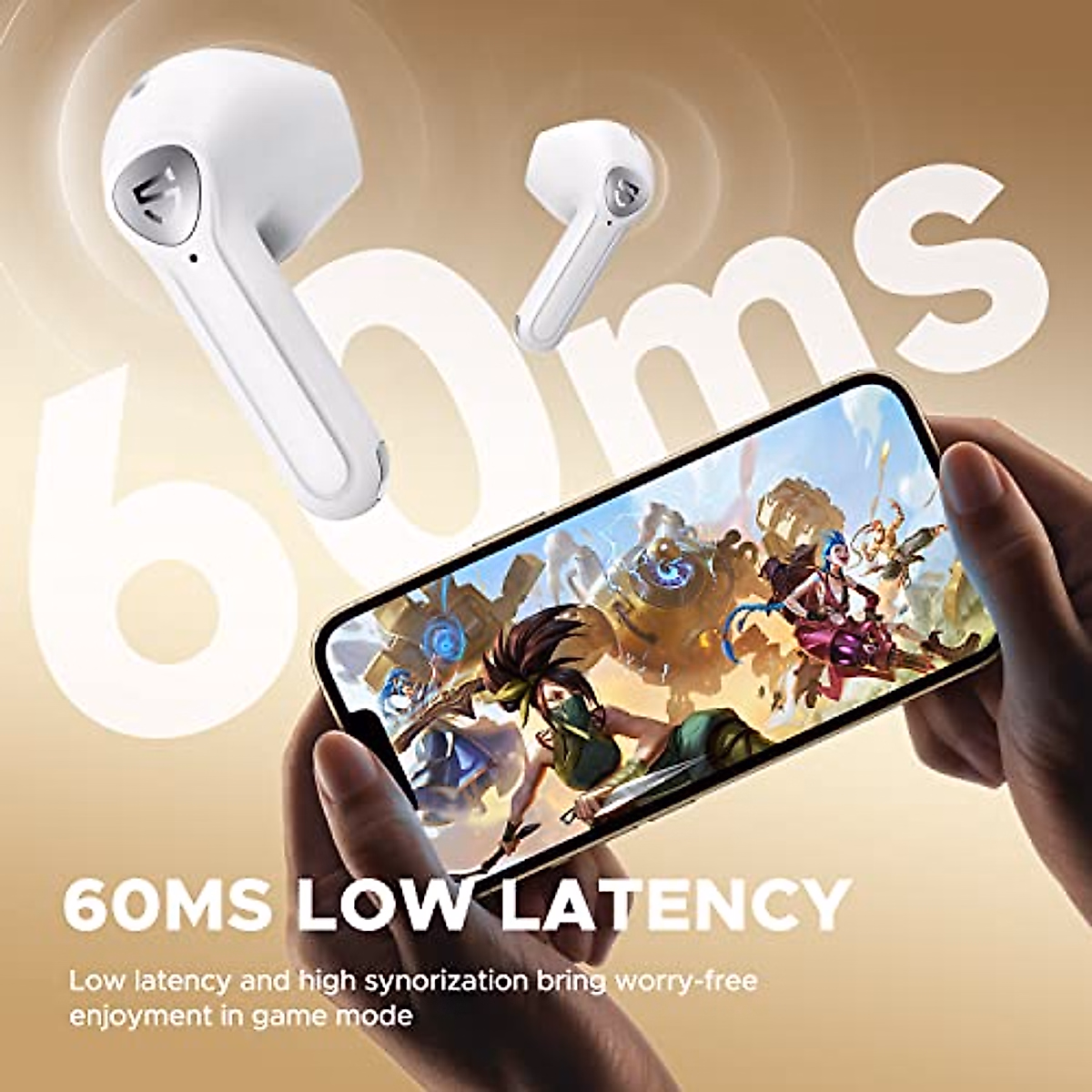 SoundPEATS Wireless Earbuds Air3 Deluxe Bluetooth 5.2 Earphones with QCC3040 aptX-Adaptive, TrueWireless Mirroring, 4 Microphones and CVC 8.0 for Clear Calls, 14.2mm Driver, Total 22Hrs, App Support