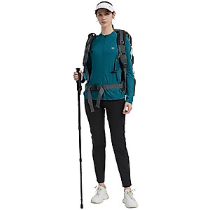 MoFiz Lightweight Workout Jacket with Long Sleeved UV Protection for Outdoor Ocean Blue 2XL