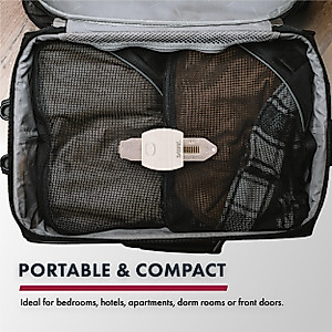 SABRE Portable Door Lock with Travel Bag, Durable Travel Friendly Door Lock for Hinged Doors, Lightweight, Additional Security for Homes, Rentals, Apartments, Hotels & Commercial Buildings