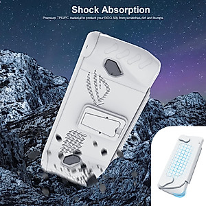 JDDWIN Full Case for ASUS Rog Ally 2023, Protective Case Skin with Detachable Front Shell Cover and Kickstand for Rog Ally,Shockproof/Non-Slip/Anti-Collision (White)