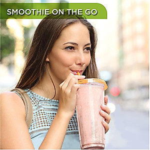 Lily's Home Insulated Tumbler Cups with Straws and Lids, Double Wall Clear Acrylic Plastic. Perfect for Iced Coffee, Hot Drinks, Water. BPA Free. Multicolor lids - 4 Pack (32 oz, Clear)