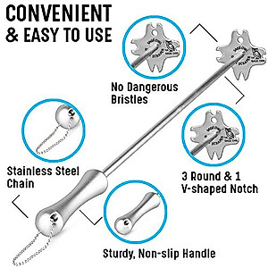 The Sage Owl Barbecue Grill Cleaning Kit for Hot Grills - for Grill Aficionados. Stainless Steel Bristle Free Grill Scraper Tool with 17" Long Handle, Best BBQ Cleaner - Kitchen Stocking Stuffers Men