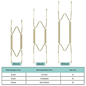 EEEKit 12 Pack Plate Hangers for The Wall, 6 8 10 Inch Invisible Wall Plate Hangers with 16 Pack Wall Hooks, Stainless Hanging Plate Holder for Decorative Plate Antique Dishes Easel Decor