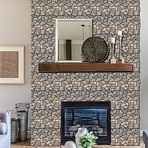 3D Wall Panels Peel and Stick Foam 10PCS 3D Brick Wallpaper Peel and Stick Faux Stone Wall Panel Self-Adhesive Wallpaper PVC for Living Room Bedroom Kitchen Wall Decoration (11.8in*11.8in)